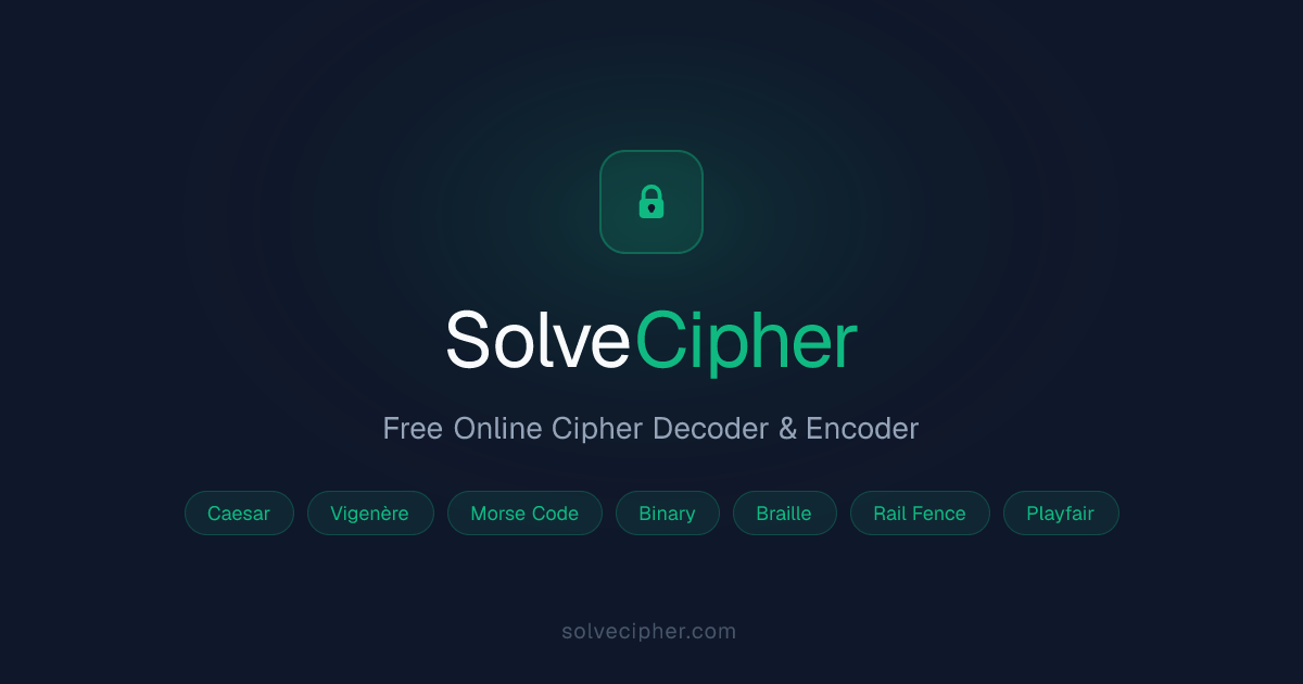 Free Online Cipher Decoder & Encoder | SolveCipher